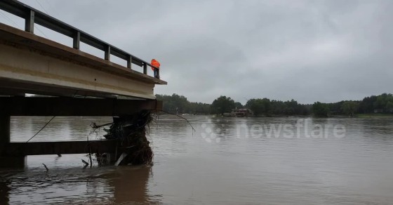 Footage shows remains of bridge after central Texas floods causes ...