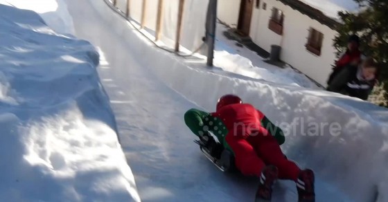 Multiple crashes for amateur toboggan riders in Switzerland's notorious ...