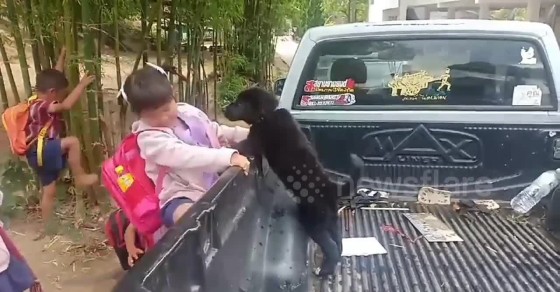 Cute overload: children play with fluffy puppy - Sharedots