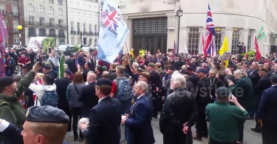 British Army veterans protest outside BBC over Soldier F case - Sharedots