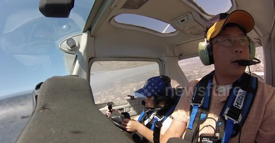 Distracted five-year-old flies plane with co-pilot dad over California ...