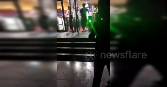 University students queue to exit dorm at facial recognition gate ...