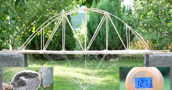 DIY mini bamboo bridge tested to see how much weight it can hold ...