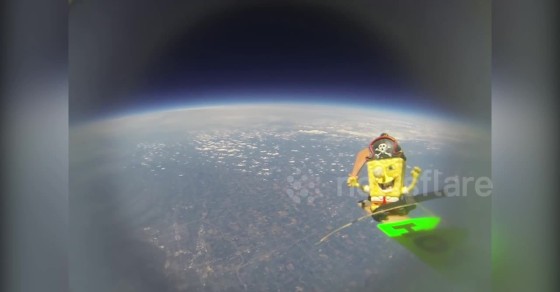 SpongeBob goes to space after GoPro attached to weather balloon is ...