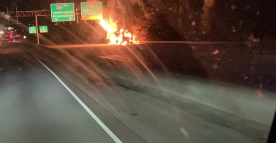 MARTA Bus Catches Fire - Sharedots