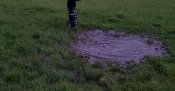 Kid Makes an Unexpected Jump into Mud Puddle - Sharedots