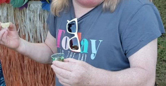 Lady Struggles With Libation - Sharedots