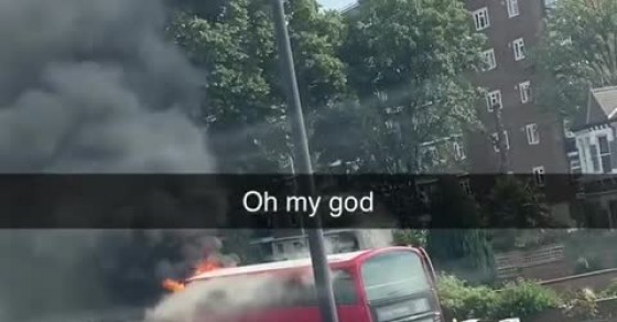 Bus on fire #brixton - Sharedots