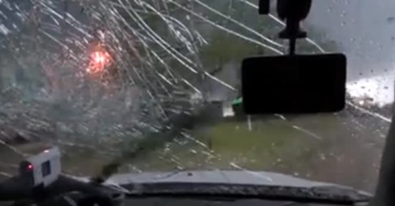 Extremely Large Hail Breaks Windshield in Texas - Sharedots