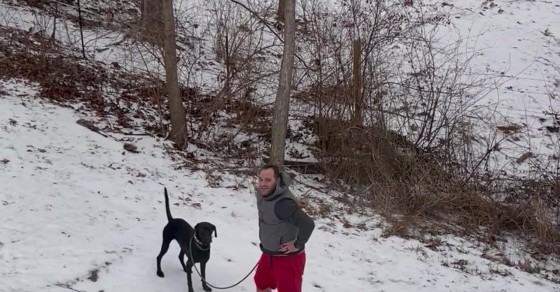 Man Struggles to Escape Slippery Yard - Sharedots
