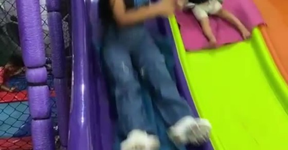 Mom Creates Mishap for Kids on Slide - Sharedots