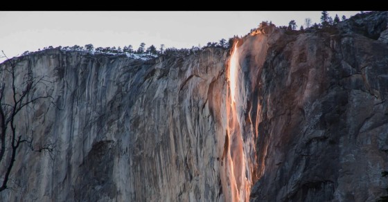 A Rare Uninterrupted Firefall In Yosemite - Sharedots