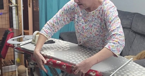 Ironing Board Hack Makes Perfect Present Wrapping Station - Sharedots
